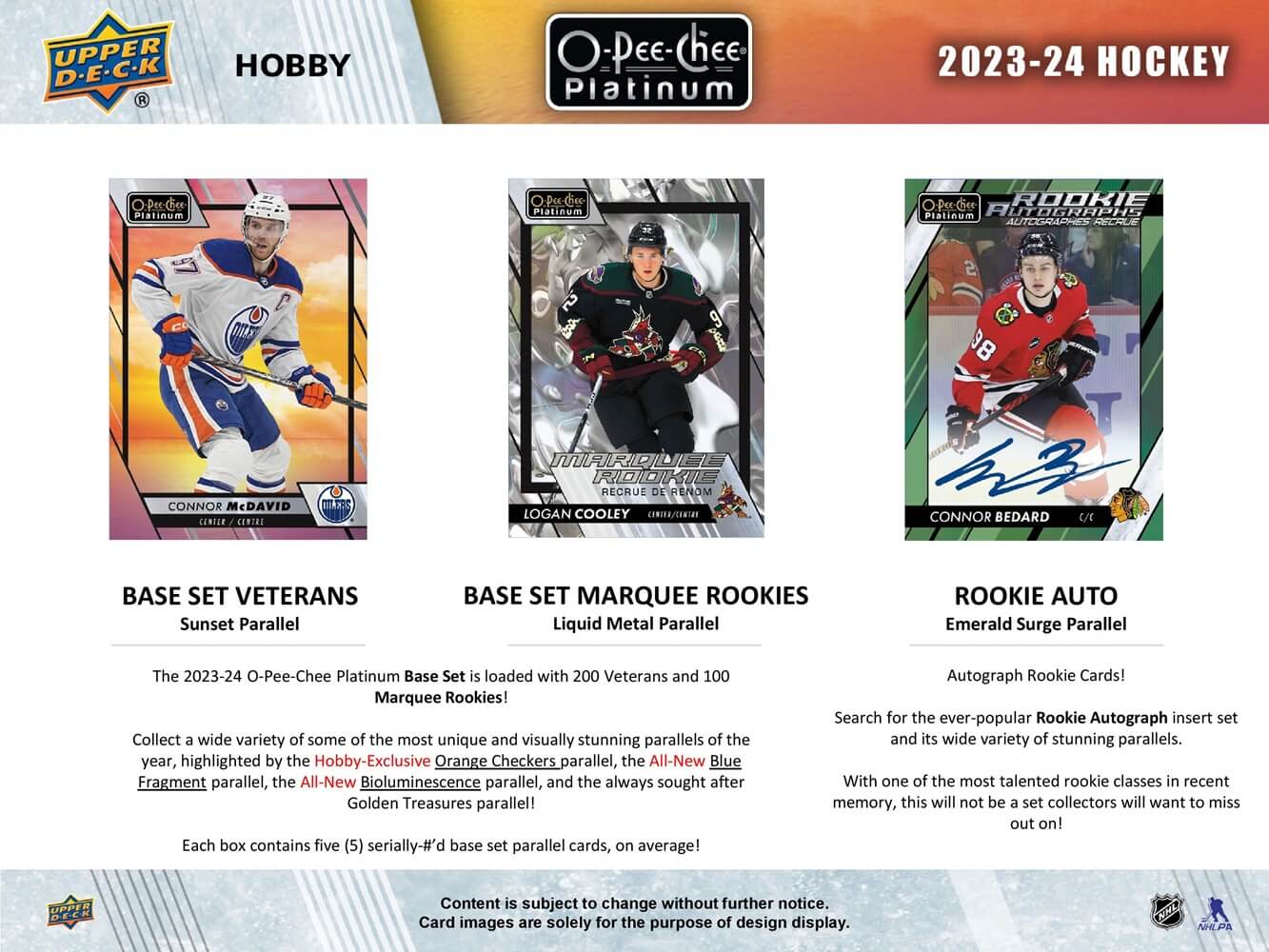 2023-24 Upper Deck OPC Platinum Hockey Hobby Box 2023-24 Upper Deck OPC Platinum Hockey Hobby Box