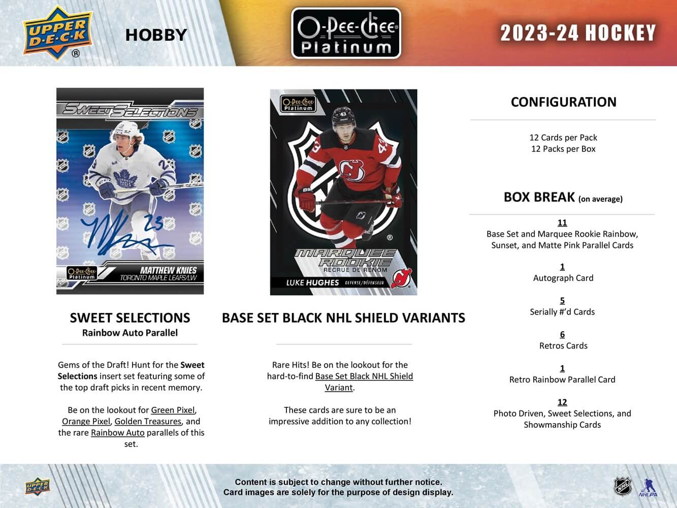 2023-24 Upper Deck OPC Platinum Hockey Hobby Box 2023-24 Upper Deck OPC Platinum Hockey Hobby Box